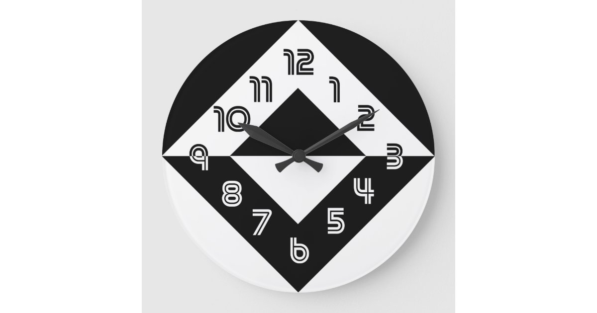 Black And White Modern Round Wall Clock | Zazzle