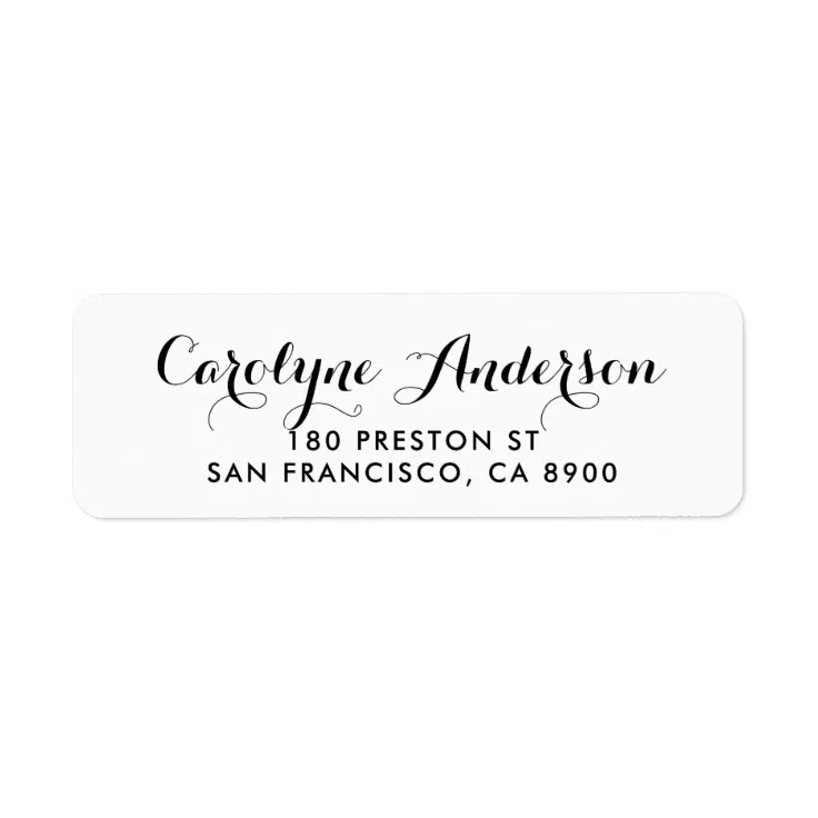 Black and White Modern Script Typography Label | Zazzle