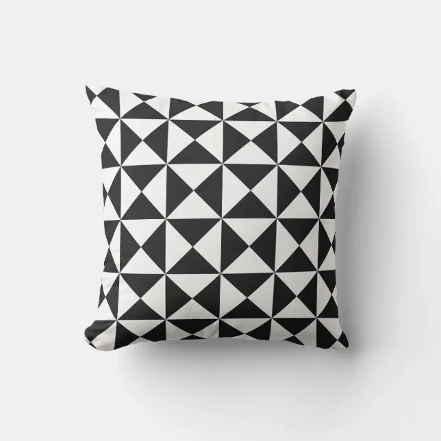 Black and White Modern Triangle Outdoor Pillow | Zazzle