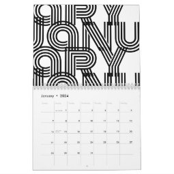 Black and white modern typography calendar | Zazzle