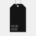 Black And White Modern Typography Happy Birthday Gift Tags | Zazzle
