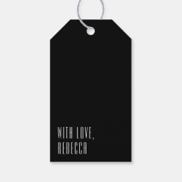 Black And White Modern Typography Happy Birthday Gift Tags | Zazzle