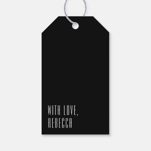 Black And White Modern Typography Happy Birthday Gift Tags | Zazzle
