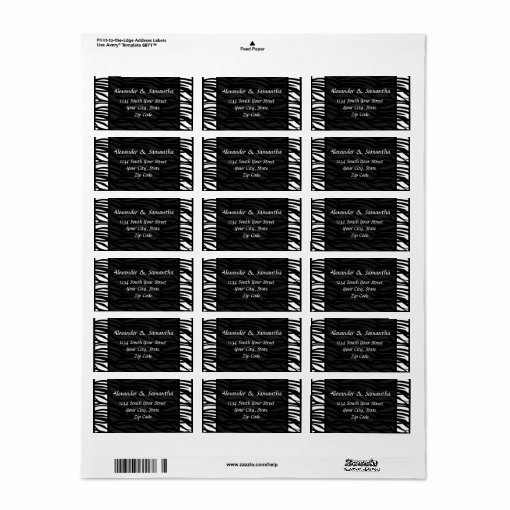 Black and White Modern Zebra Address Labels | Zazzle