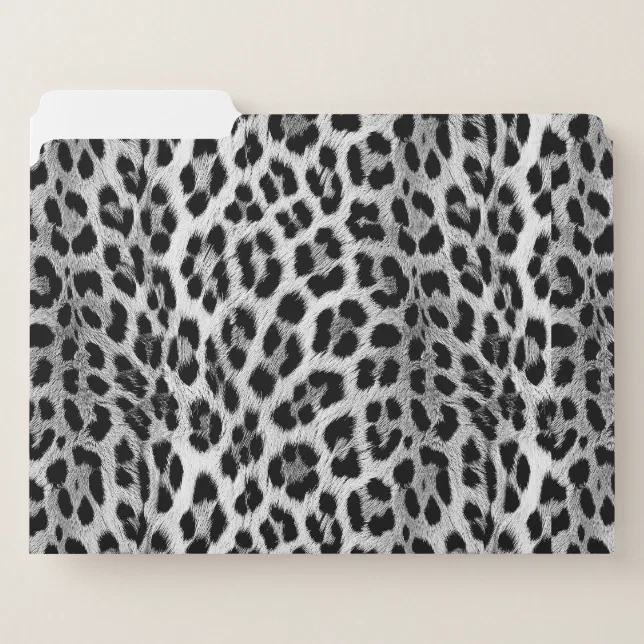 Black and white monochrome, leopard pattern file folder | Zazzle