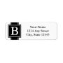 Black and White Monogrammed Return Address Labels | Zazzle