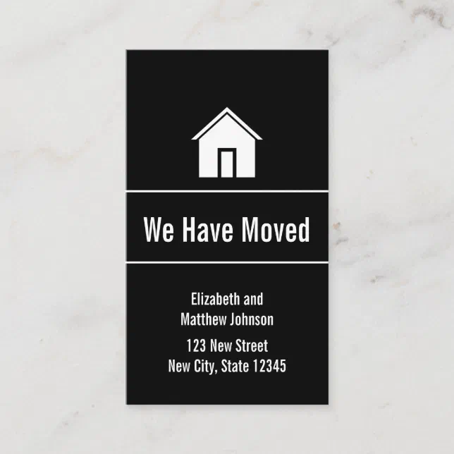 Black and White Moving Announcement Address Insert | Zazzle