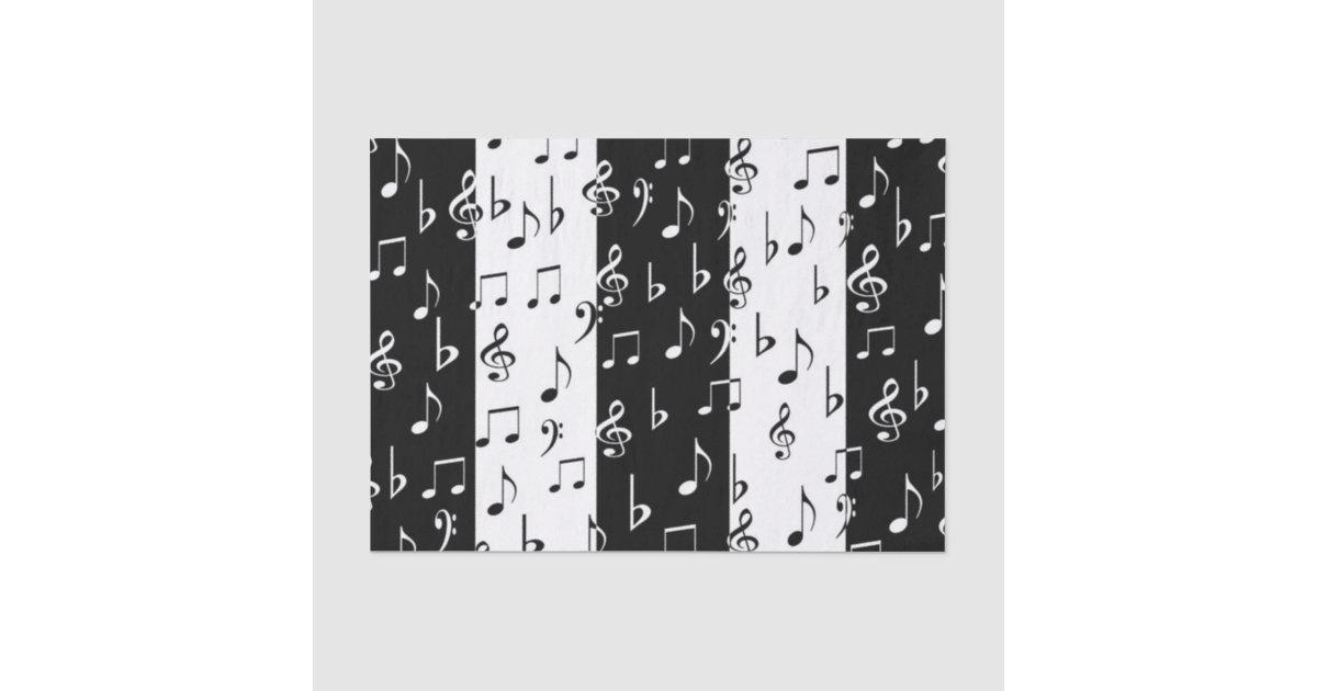 Black and White Music Notes - Tissue Paper | Zazzle