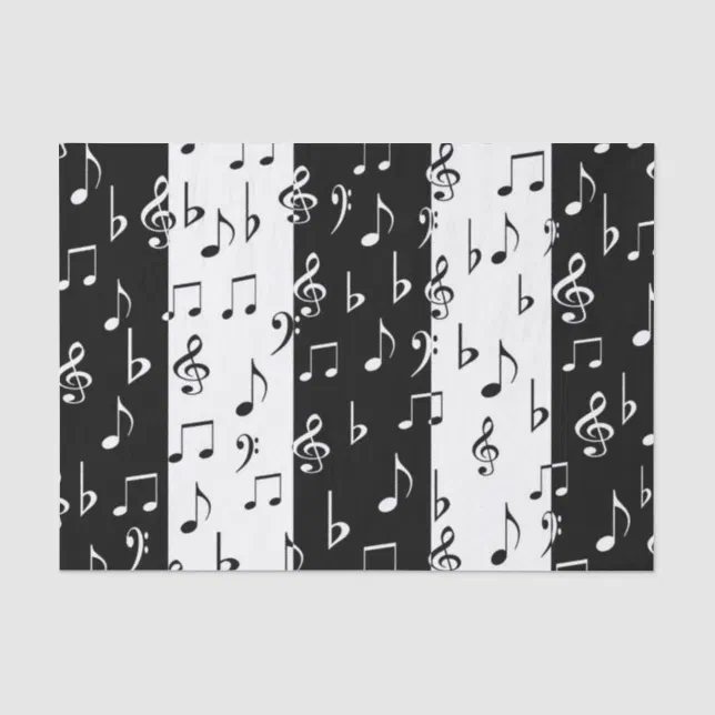 Black and White Music Notes - Tissue Paper | Zazzle