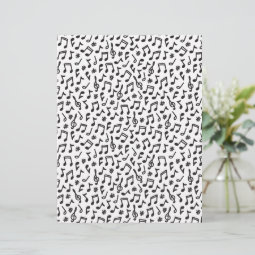 Black and white musical note music scrapbook paper | Zazzle