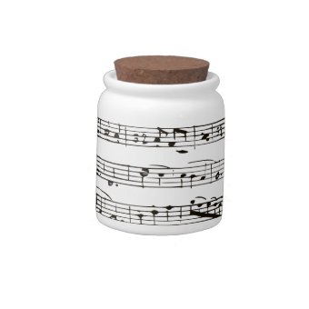 Black and white musical notes candy jar | Zazzle