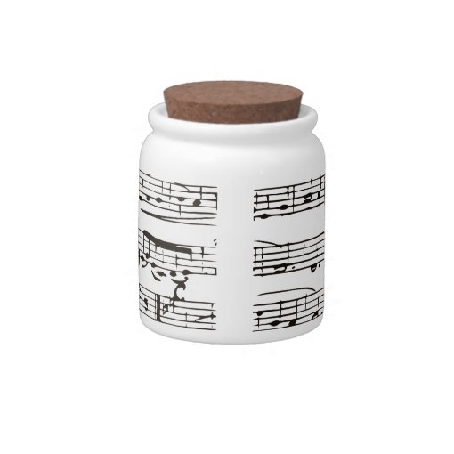 Black and white musical notes candy jar | Zazzle