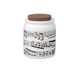 Black and white musical notes candy jar | Zazzle
