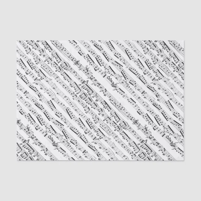 Black and white musical notes diagonal sheet music | Zazzle