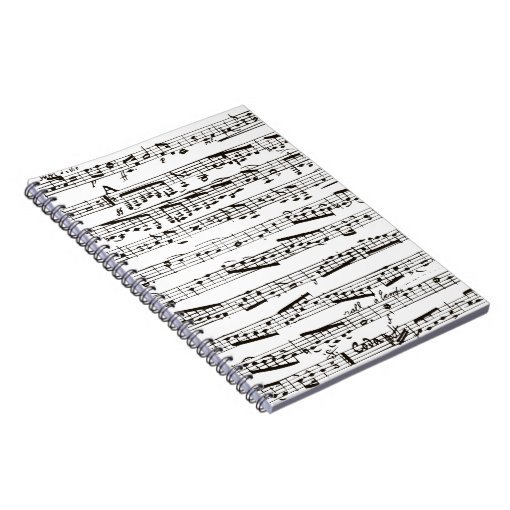 Black and white musical notes notebook | Zazzle