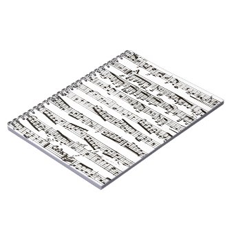 Black and white musical notes notebook | Zazzle