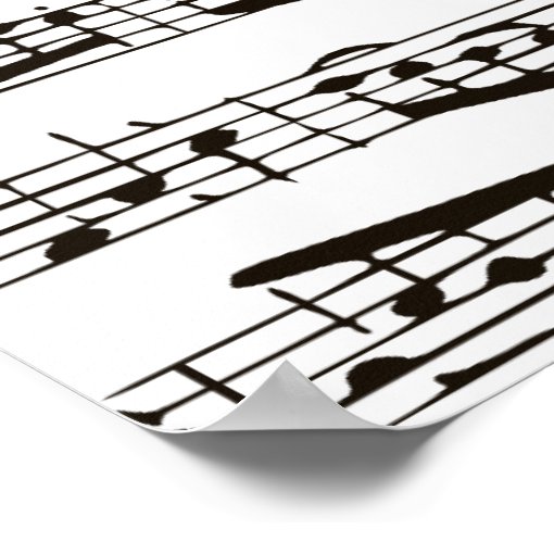 Black and white musical notes poster | Zazzle