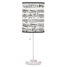 Black and white musical notes table lamp | Zazzle