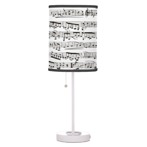 Black and white musical notes table lamp | Zazzle