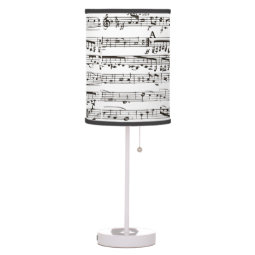 Black and white musical notes table lamp | Zazzle
