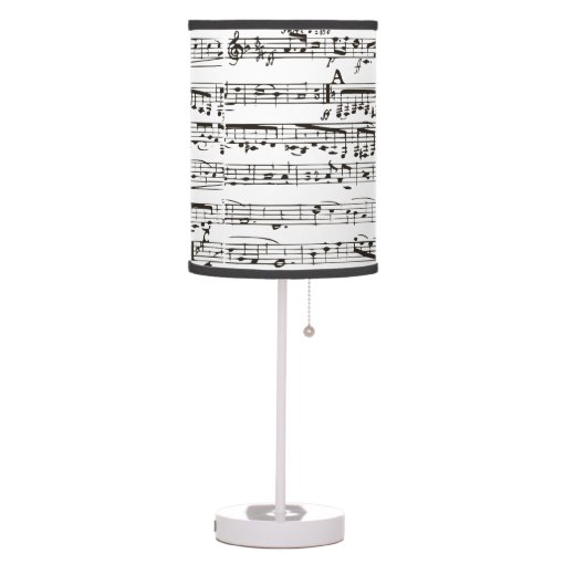 Black and white musical notes table lamp | Zazzle