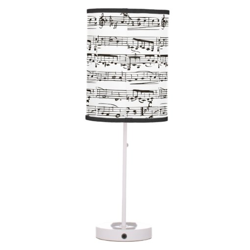 Black and white musical notes table lamp | Zazzle