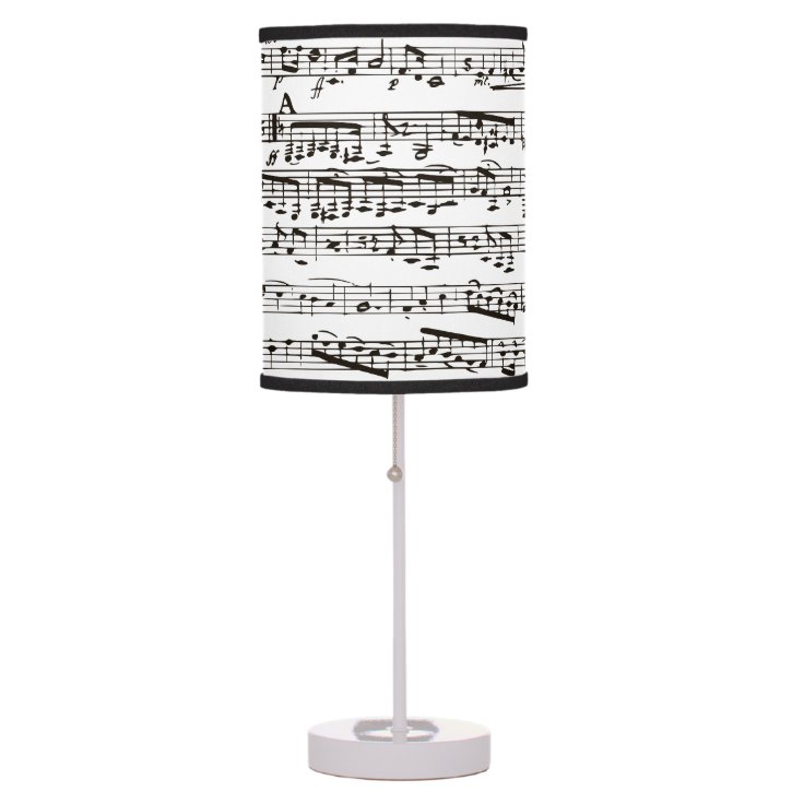 Black and white musical notes table lamp | Zazzle