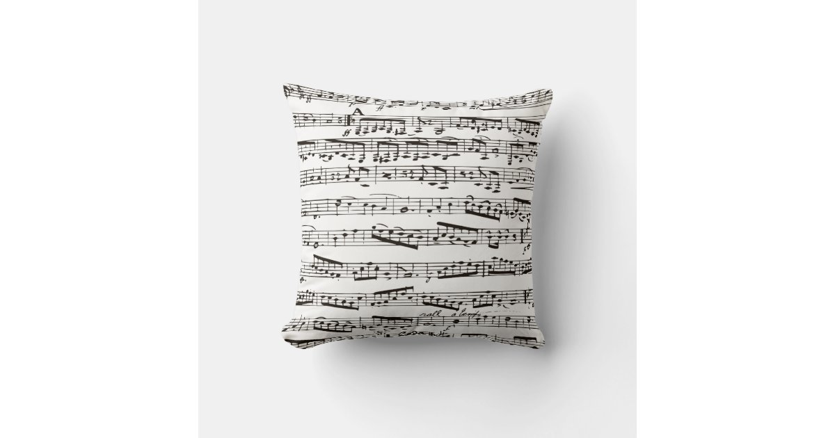 Black and white musical notes throw pillow | Zazzle