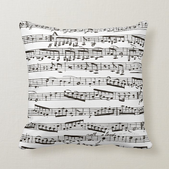 Black and white musical notes throw pillow | Zazzle.com