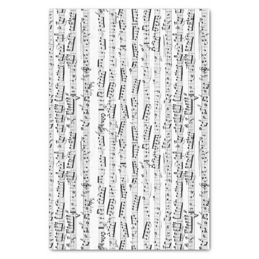 Black and white musical notes tissue paper | Zazzle