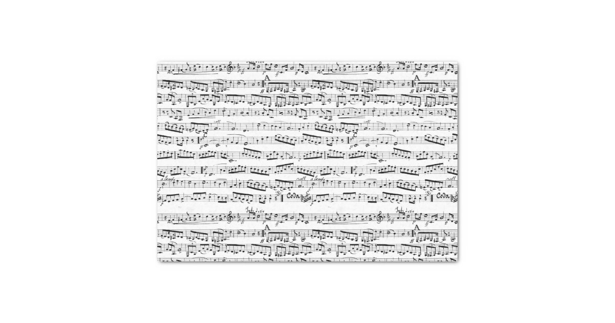 Black and white musical notes tissue paper | Zazzle