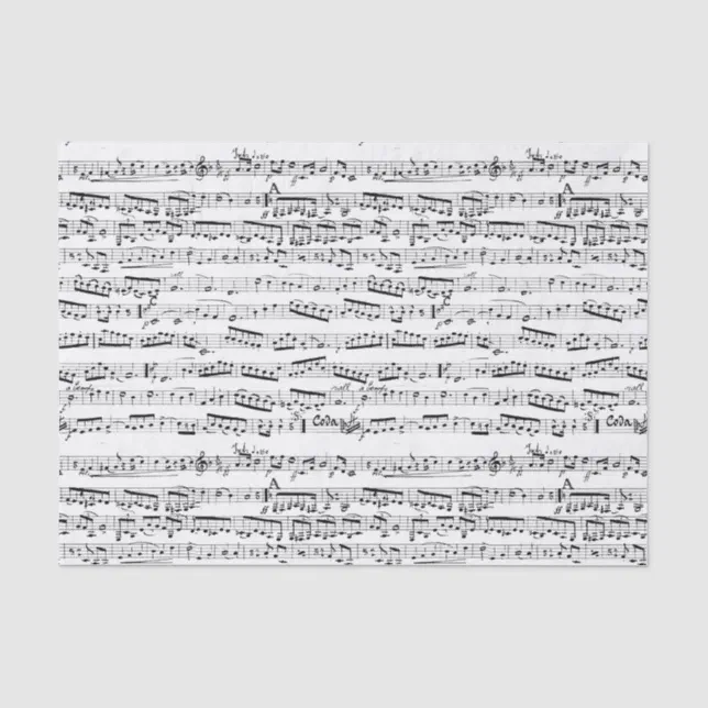 Black and white musical notes tissue paper | Zazzle