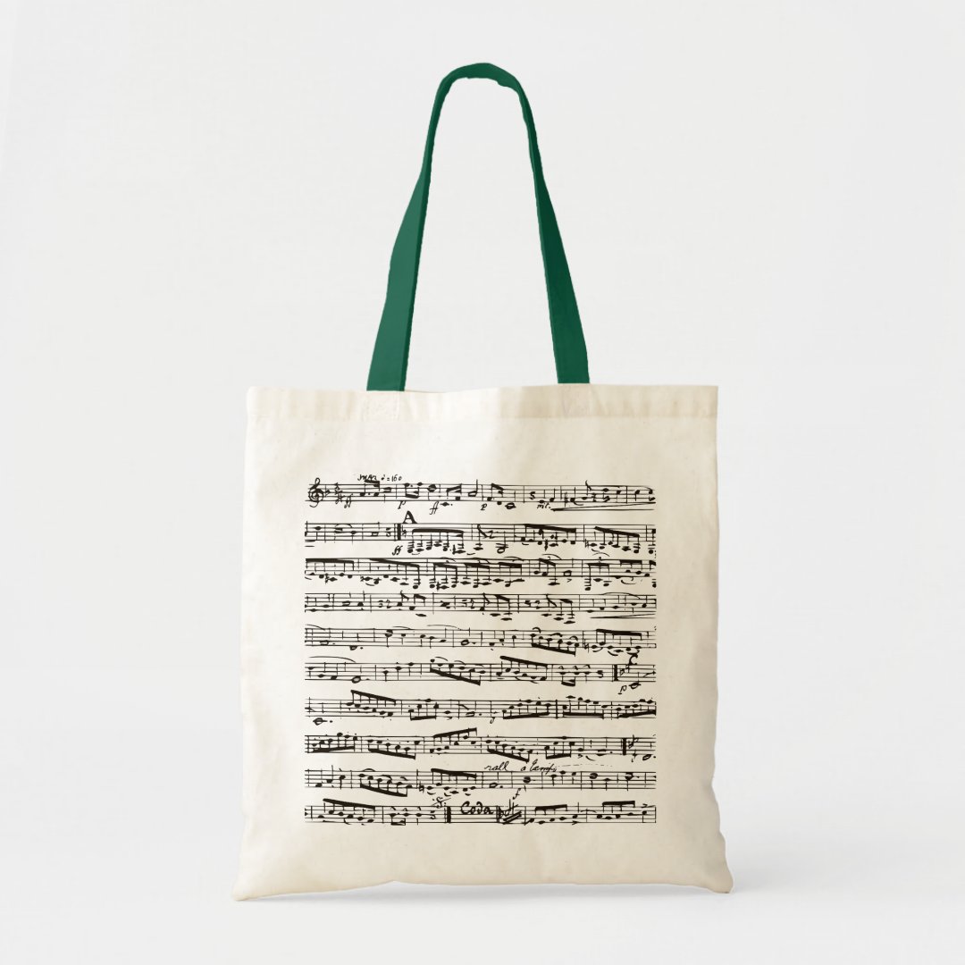 Black and white musical notes tote bag | Zazzle