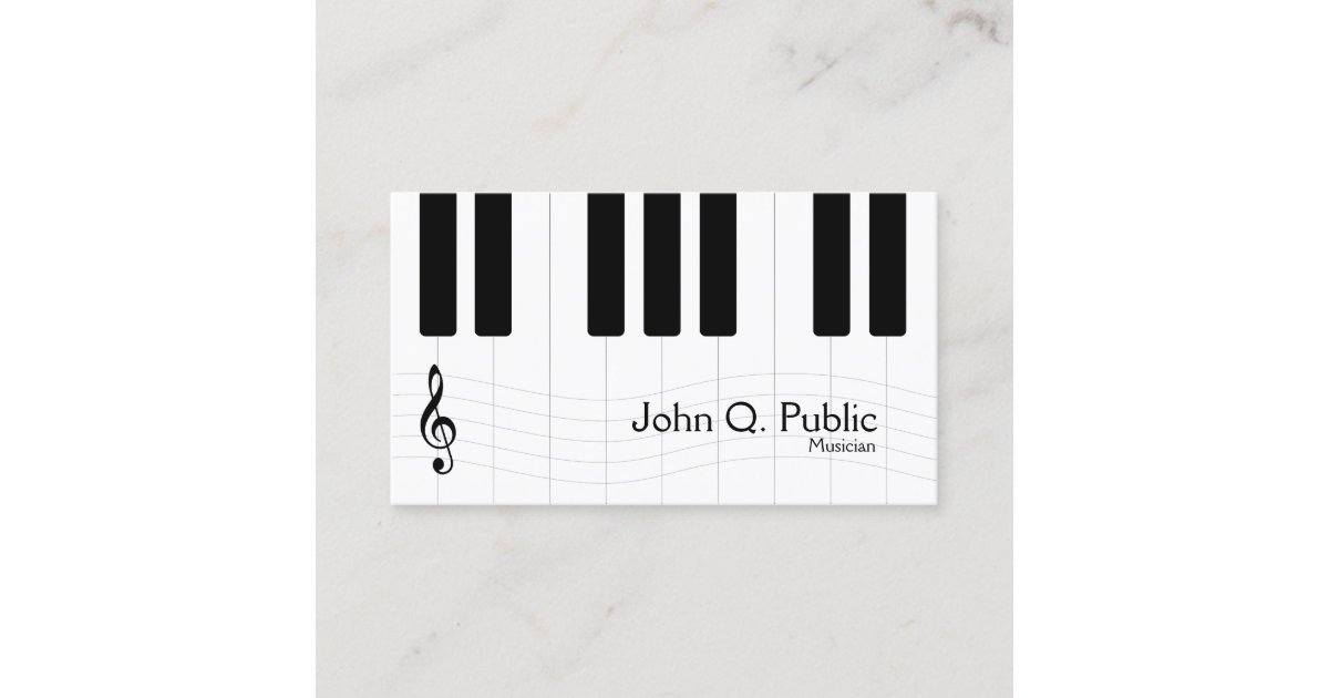 Black and White Musician Piano Business Card | Zazzle