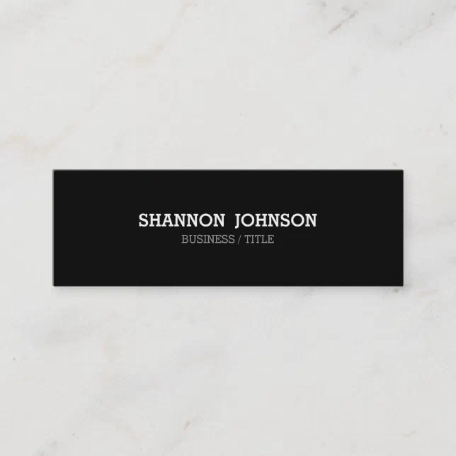 Black and White Narrow Mini business card | Zazzle
