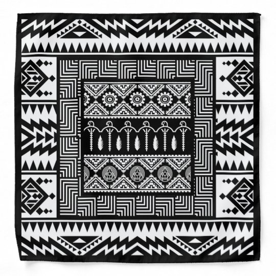 Black and White Native Patterns Bandana | Zazzle.com