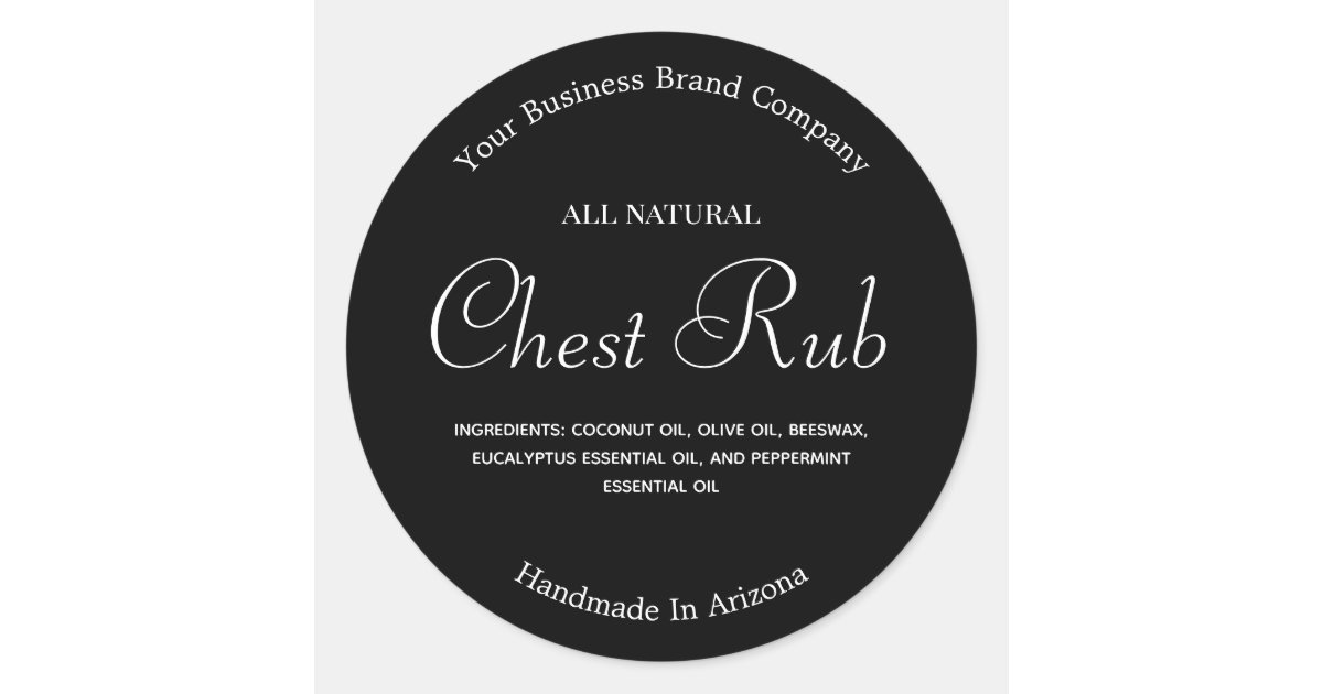 Black And White Ointment Cold Rub Product Label | Zazzle