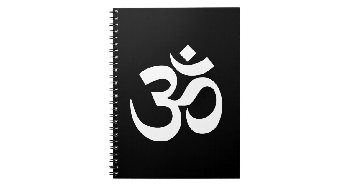 Black and White Om Symbol Notebook | Zazzle