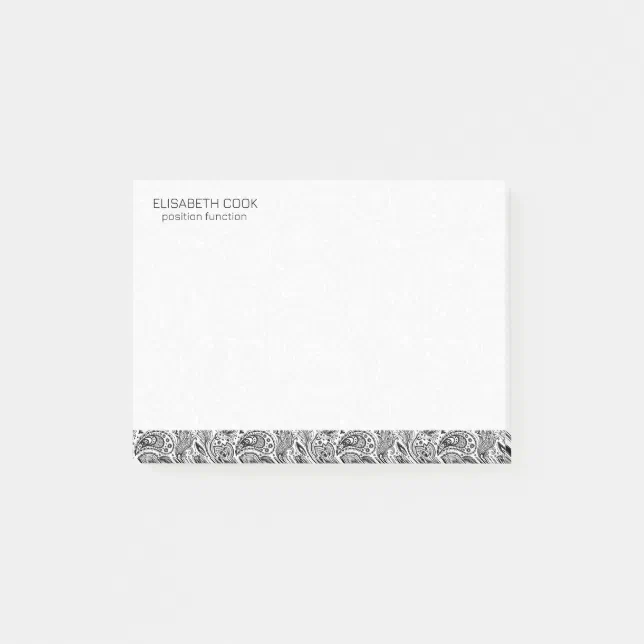 Black and White Paisley Pattern Post-it Notes | Zazzle