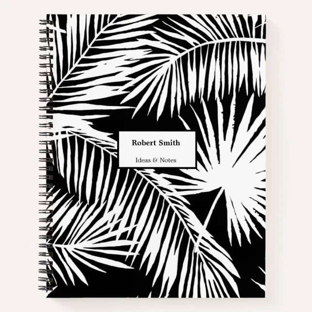Black and White Palm Tree Design Notebook | Zazzle