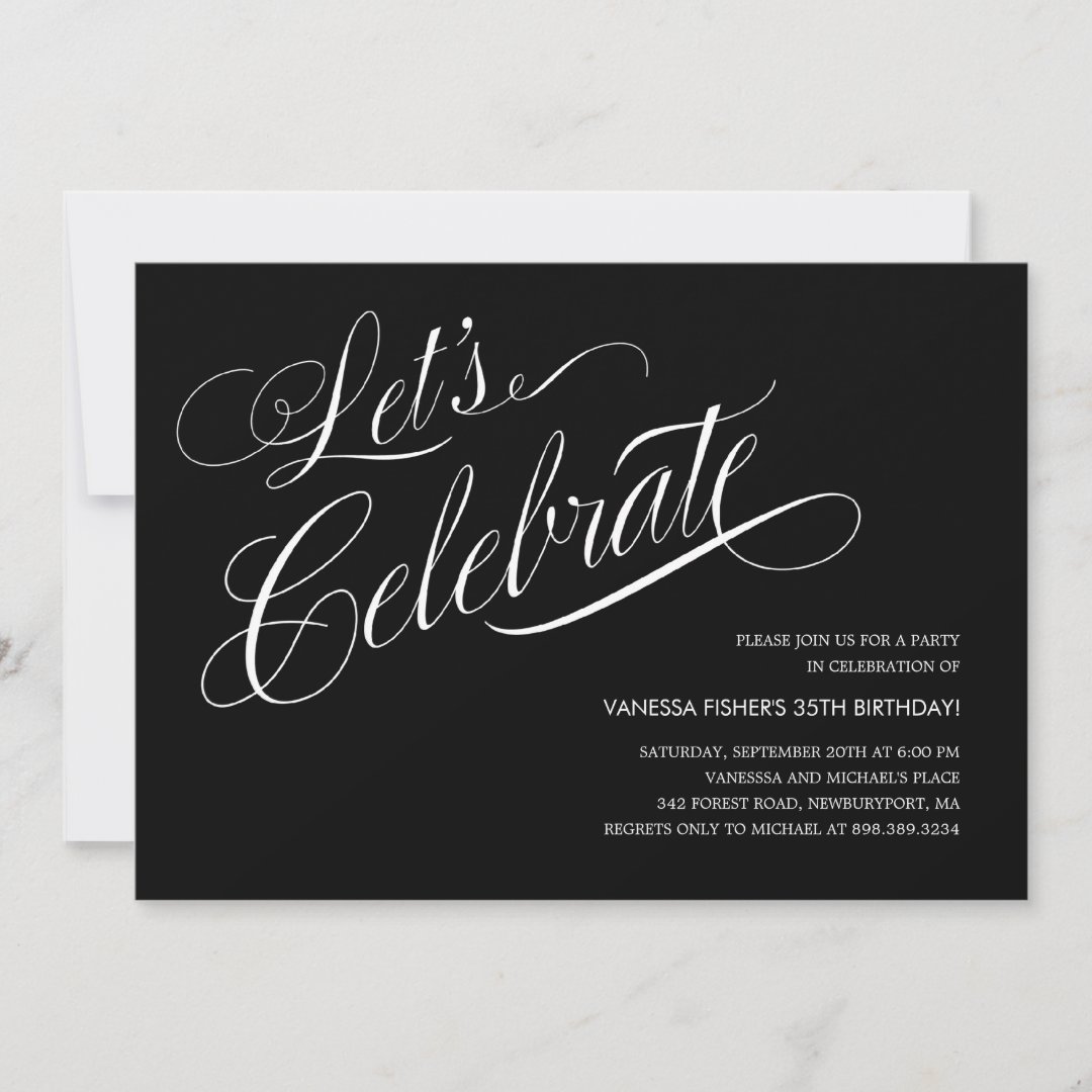 Black and White Party Invitations | Zazzle