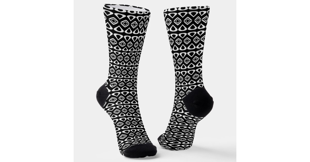 Black and White Pattern Socks | Zazzle