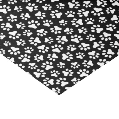 Black and white paw print pattern tissue paper | Zazzle