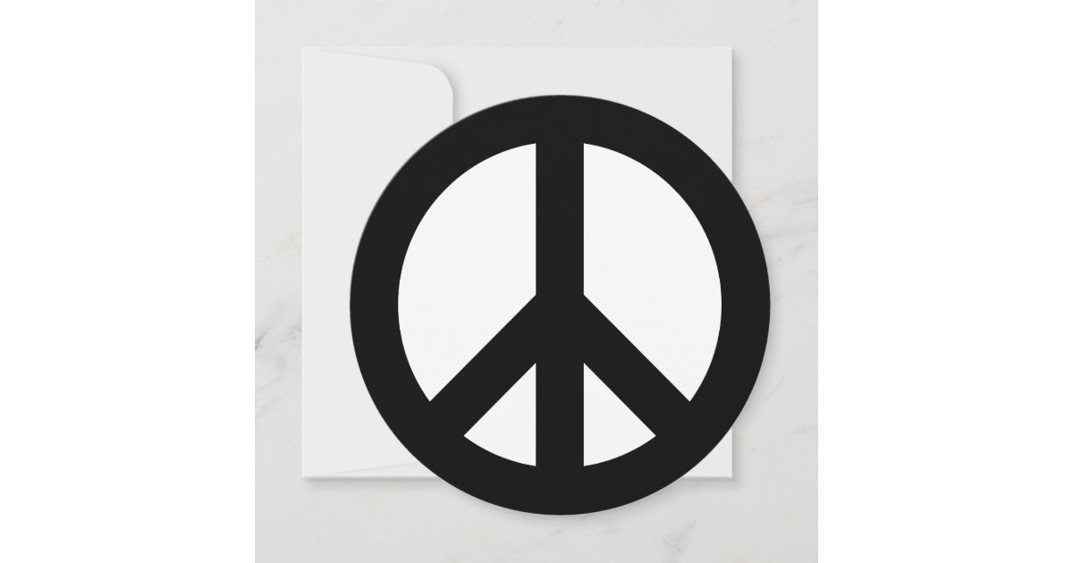 Black and White Peace Sign Invitation | Zazzle