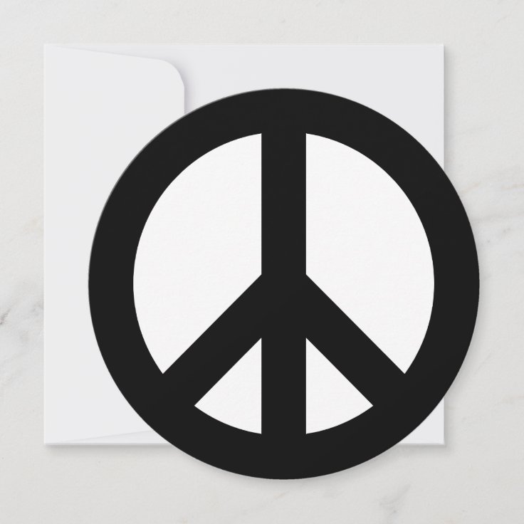 Black and White Peace Sign Invitation | Zazzle