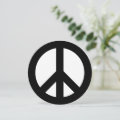 Black and White Peace Sign Invitation | Zazzle