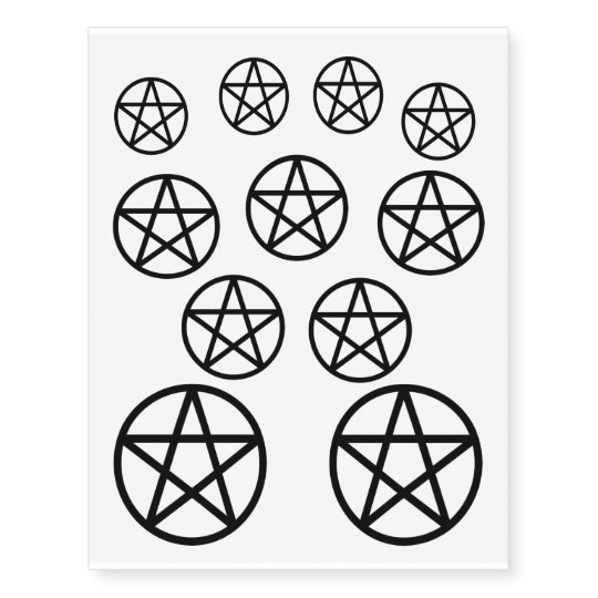 Black and White Pentacle Temporary Tattoo | Zazzle.com