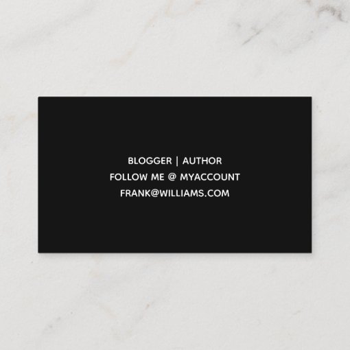 Black and White Personal Website URL Business Card | Zazzle
