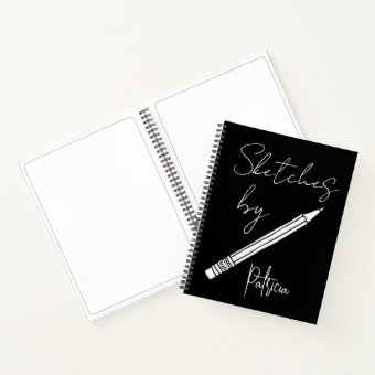 Black And White Personalized Name Artist Sketch Notebook | Zazzle