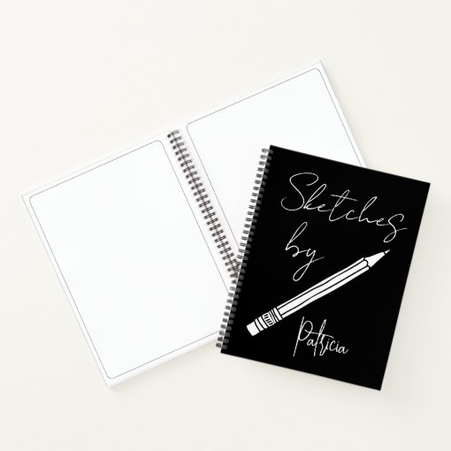 Black And White Personalized Name Artist Sketch Notebook | Zazzle